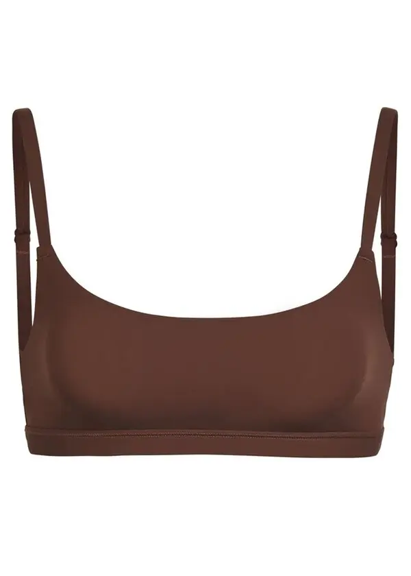 SKIMS Stretch-jersey Scoop Bralette - Brown