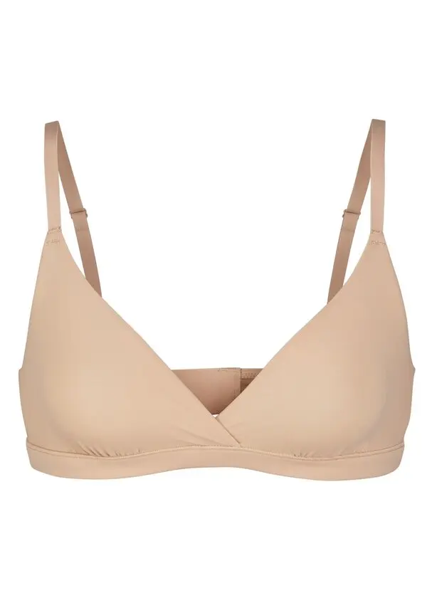 SKIMS Stretch-jersey Crossover Bralette - Beige