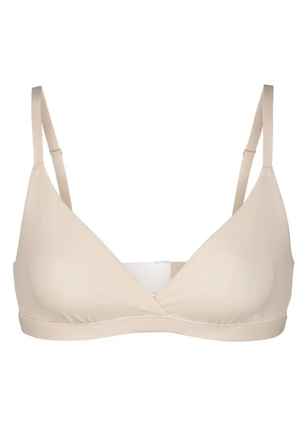 SKIMS Stretch-jersey Crossover Bralette - Cream