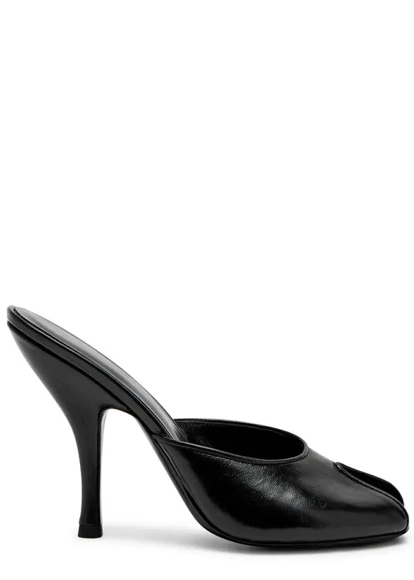 JUDE Date 105 Leather Mules - Black