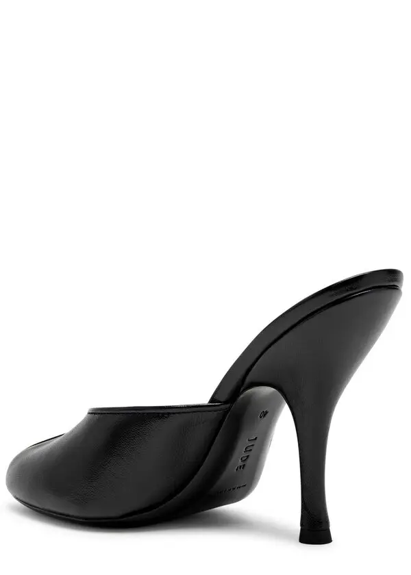 JUDE Date 105 Leather Mules - Black