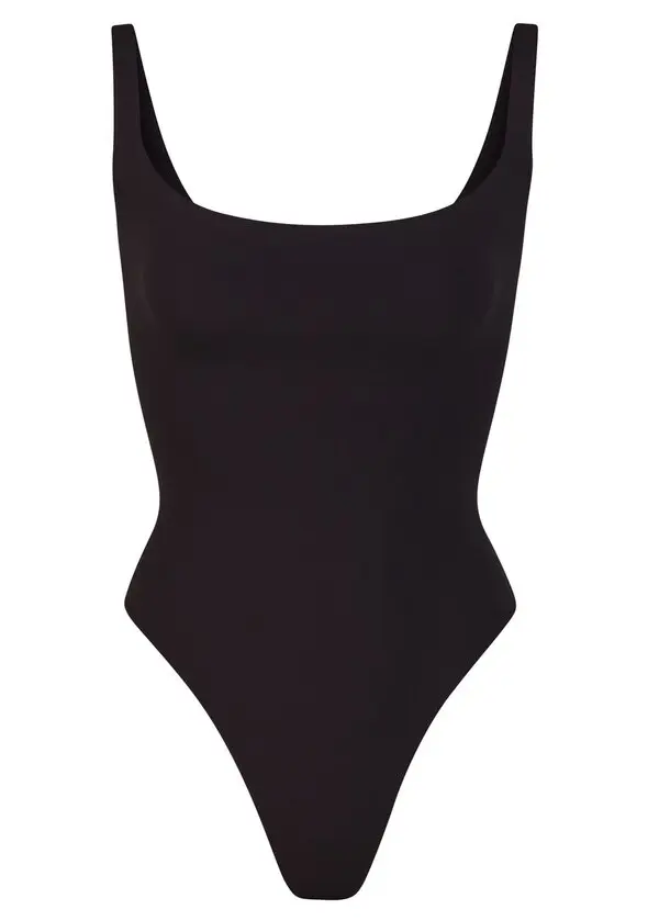SKIMS Square-neck Stretch-jersey Bodysuit - Black