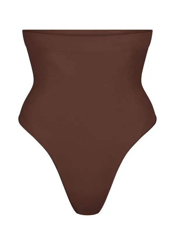 SKIMS Seamless Sculpt High-waisted Thong - Brown