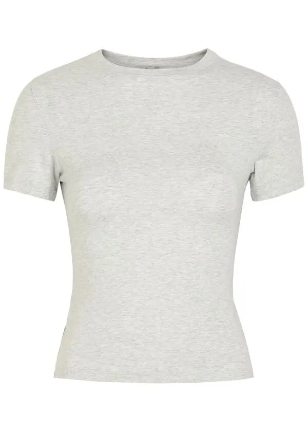 SKIMS Stretch-cotton T-shirt - Light Grey