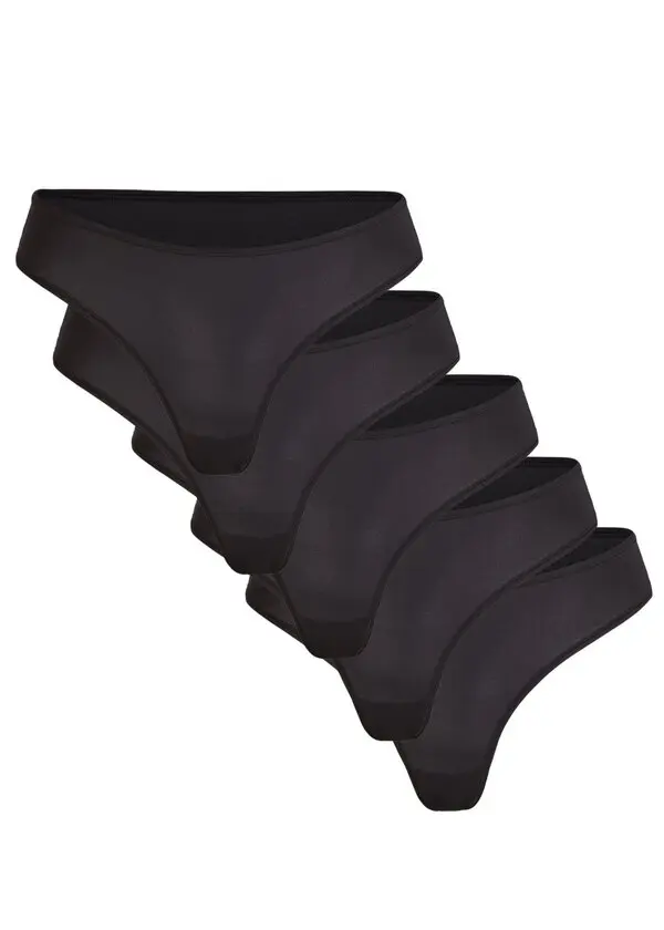SKIMS Stretch-jersey Thongs - Black
