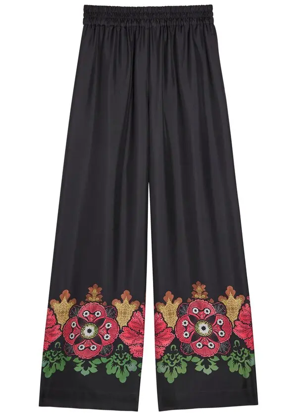 La DoubleJ Printed Silk Palazzo Trousers - Multicoloured