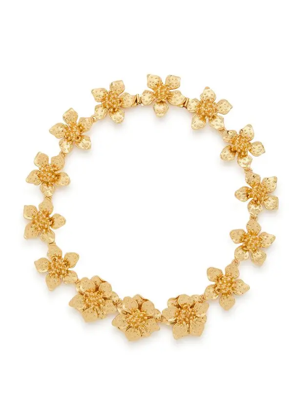 KENNETH JAY LANE Dogwood Flower 22kt-plated Necklace - Gold