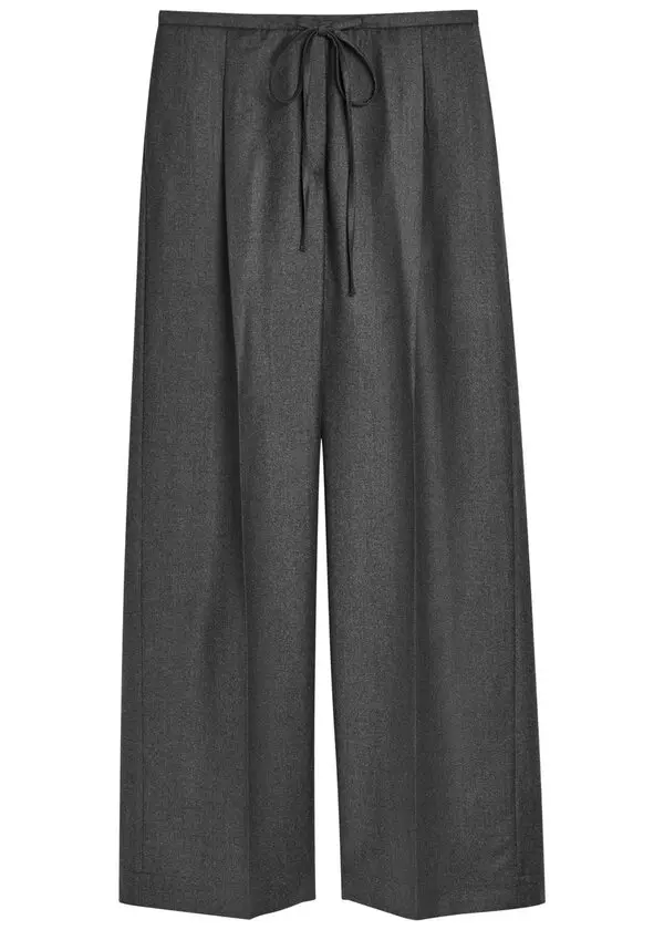 RÓHE Drawstring Wide-leg Wool Trousers