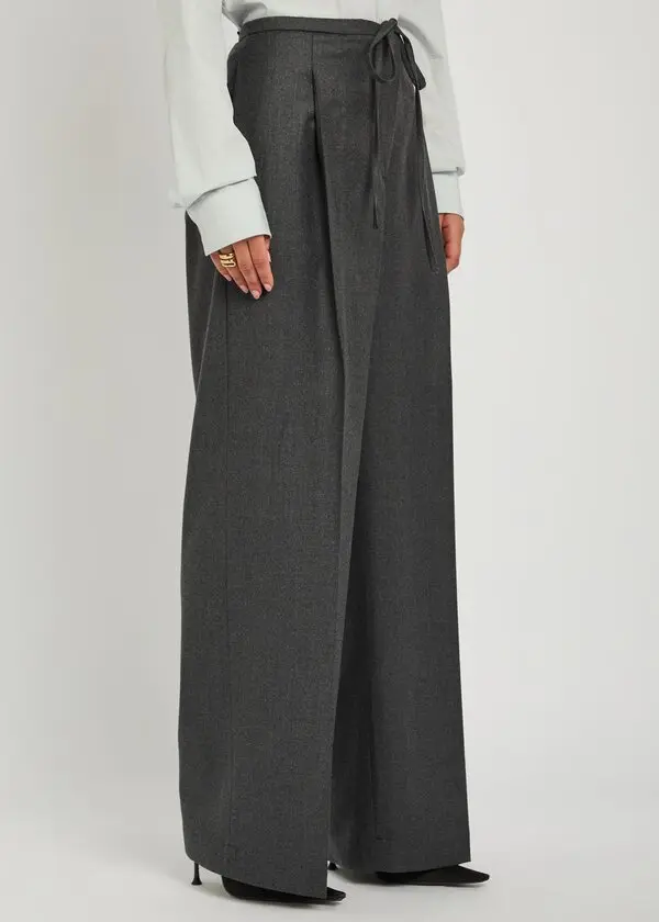 RÓHE Drawstring Wide-leg Wool Trousers