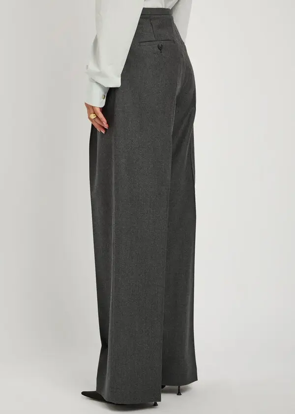 RÓHE Drawstring Wide-leg Wool Trousers