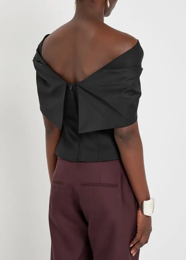 Tove Orrla Fold-over Wool-blend Top