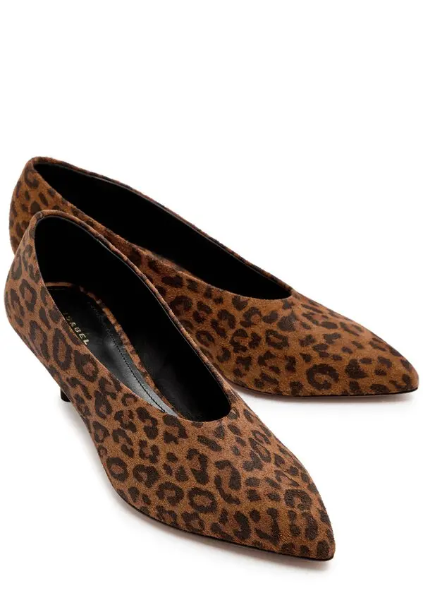 Isabel Marant Ebisa Print Suede Pumps - Leopard