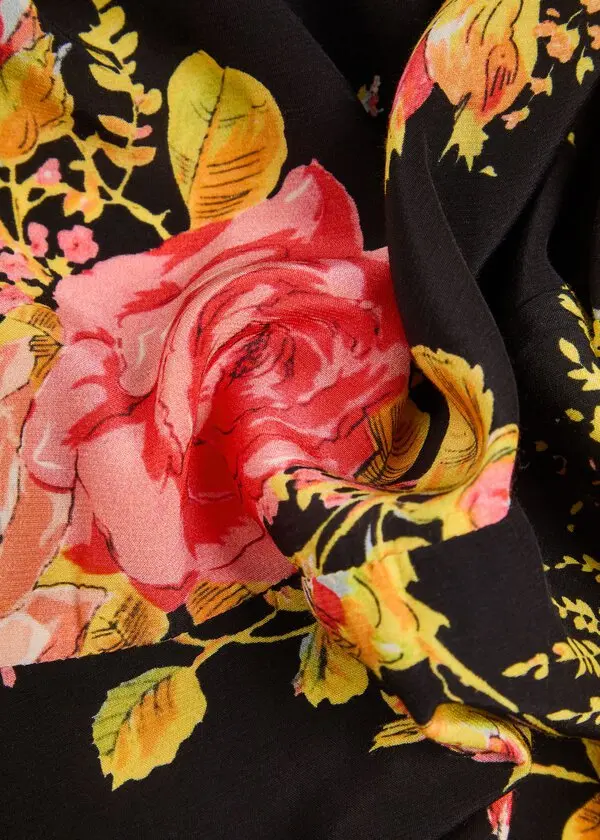 NEVER FULLY DRESSED Floral-print Chiffon Wrap Top