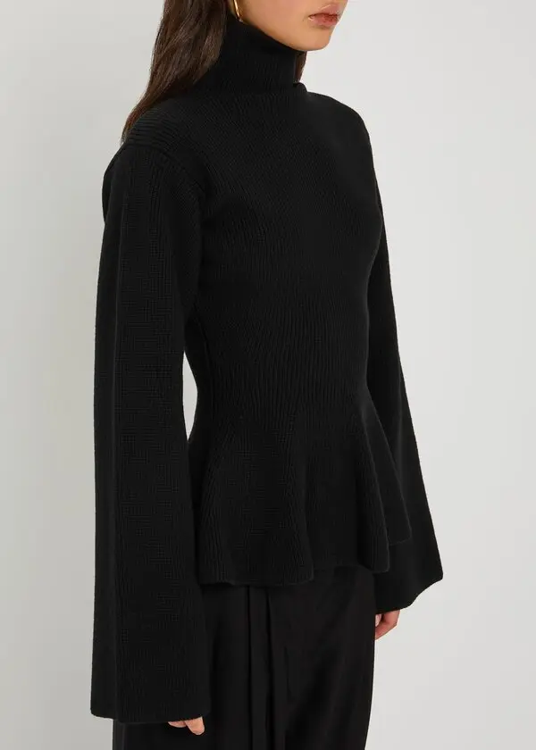 RÓHE Flared-hem Ribbed Wool And Cashmere-blend Jumper