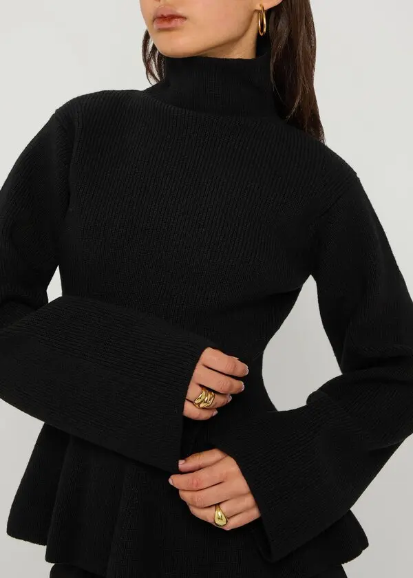 RÓHE Flared-hem Ribbed Wool And Cashmere-blend Jumper