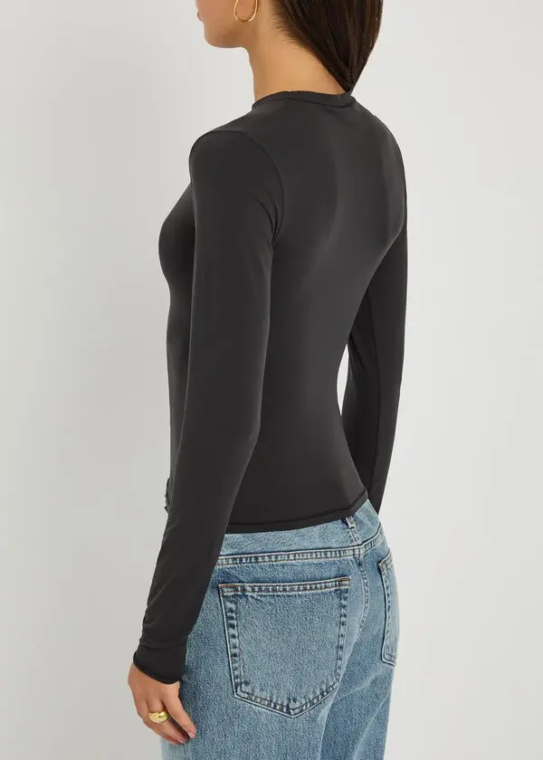 SKIMS Stretch-jersey Long Sleeve T-shirt - Black