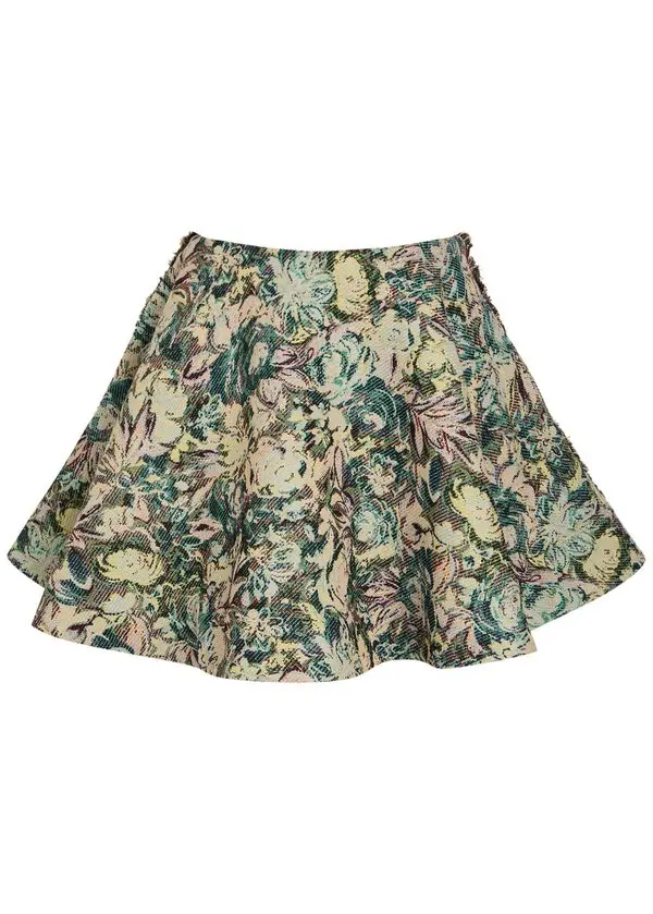 GANNI Tapestry Patterned Jacquard Woven Mini Circle Skirt