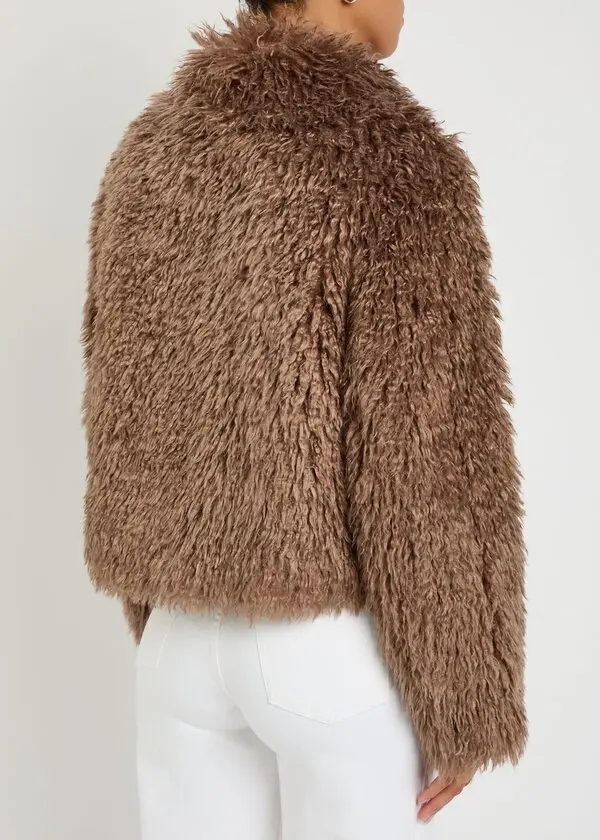STAND STUDIO Zaylee Faux Fur Jacket - Beige
