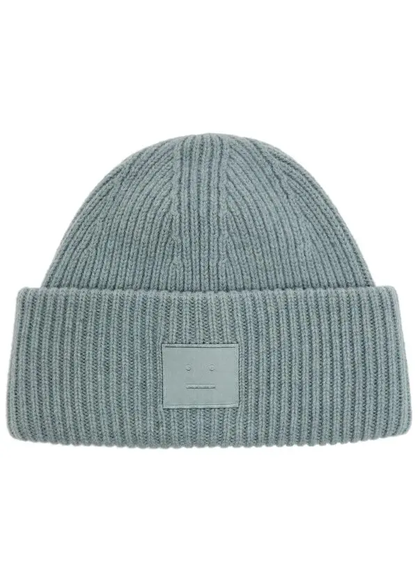 Acne Studios Pana Face Wool-blend Beanie - Blue