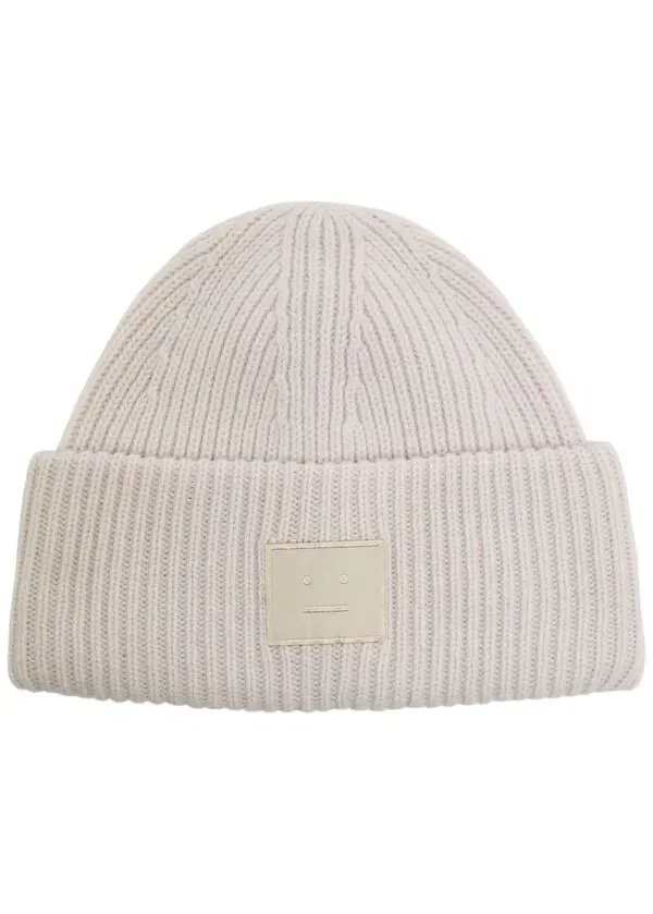 Acne Studios Pana Face Wool-blend Beanie - Light Grey