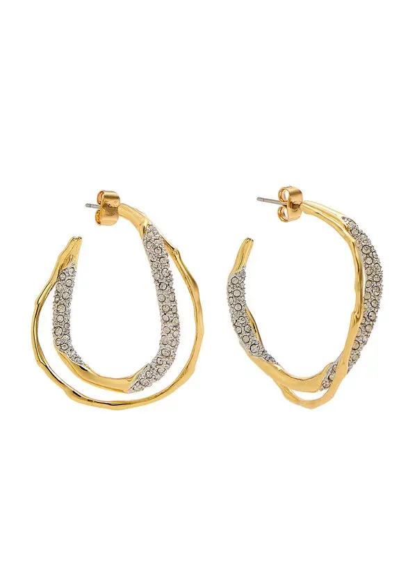Alexis Bittar Solanales Two-tone Hoop Earrings - Gold