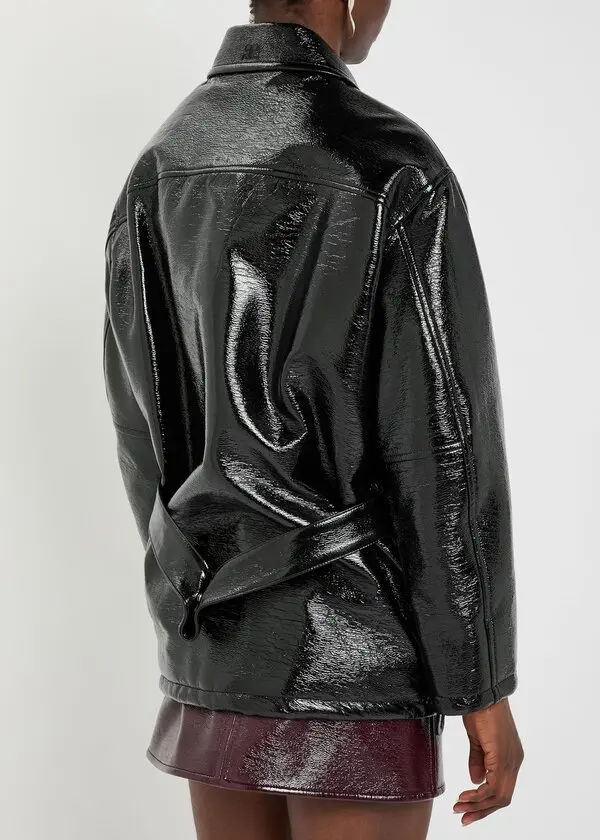 COURREGES Quilted Faux Patent Leather Jacket