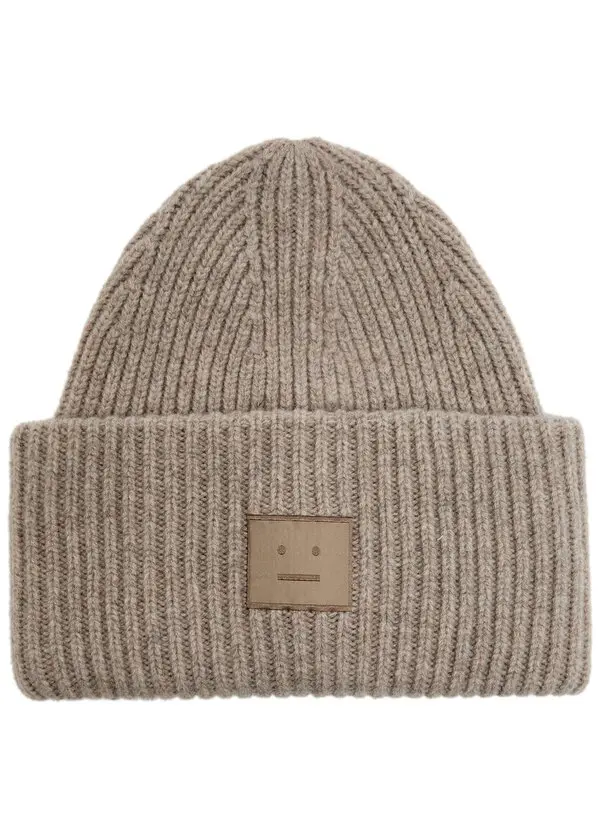 Acne Studios Ribbed Wool-blend Beanie - Grey