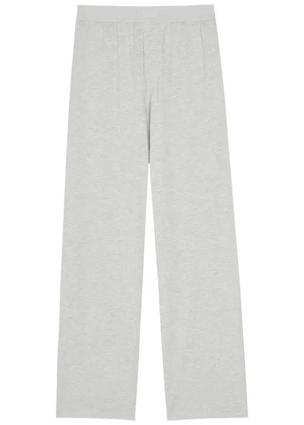 SKIMS Modal-blend Wide-leg Trousers - Light Grey