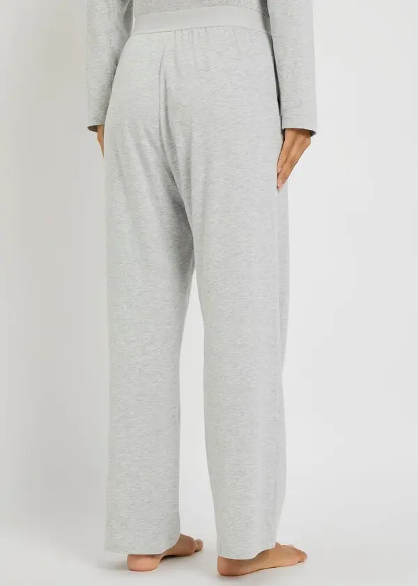 SKIMS Modal-blend Wide-leg Trousers - Light Grey