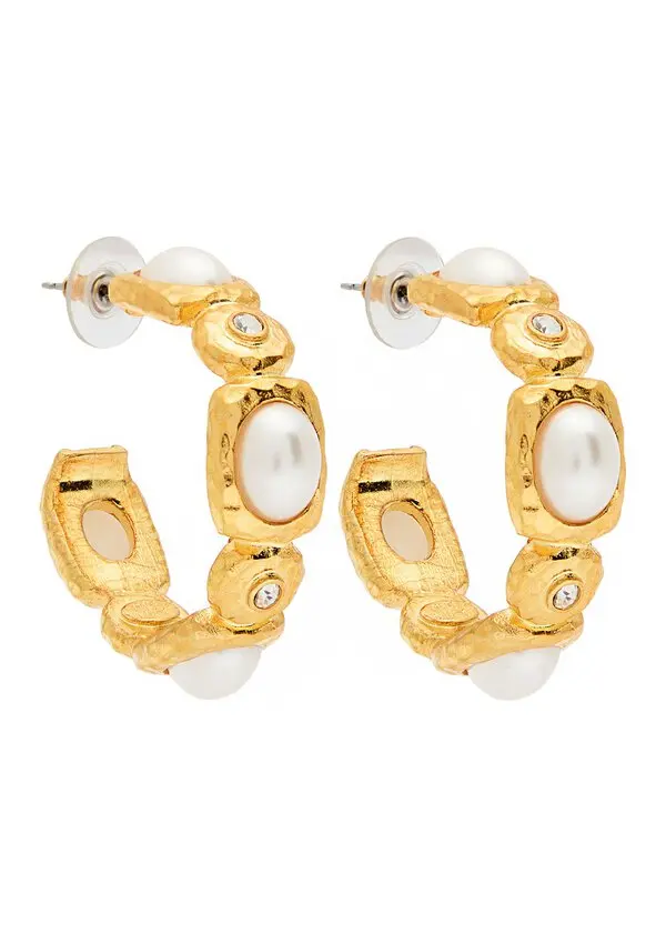 KENNETH JAY LANE 22kt Gold-plated Hoop Earrings - Pearl