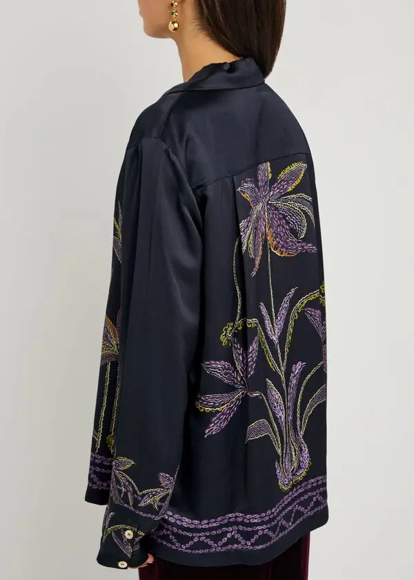 FORTE_FORTE Printed Satin Shirt