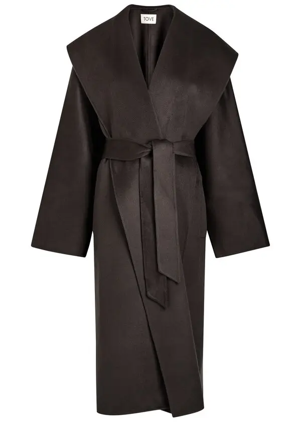 Tove Fenn Belted Wool-blend Coat - Brown