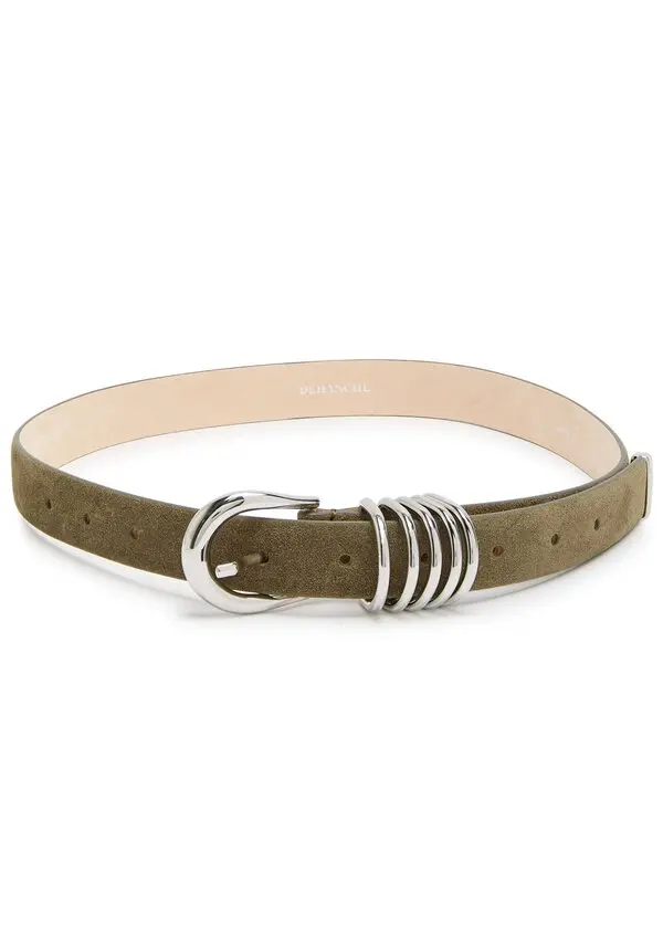 DEHANCHE Hollyhock Suede Belt - Olive
