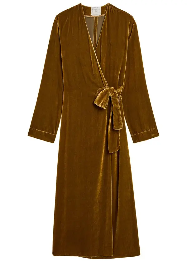 FORTE_FORTE Velvet Midi Wrap Dress