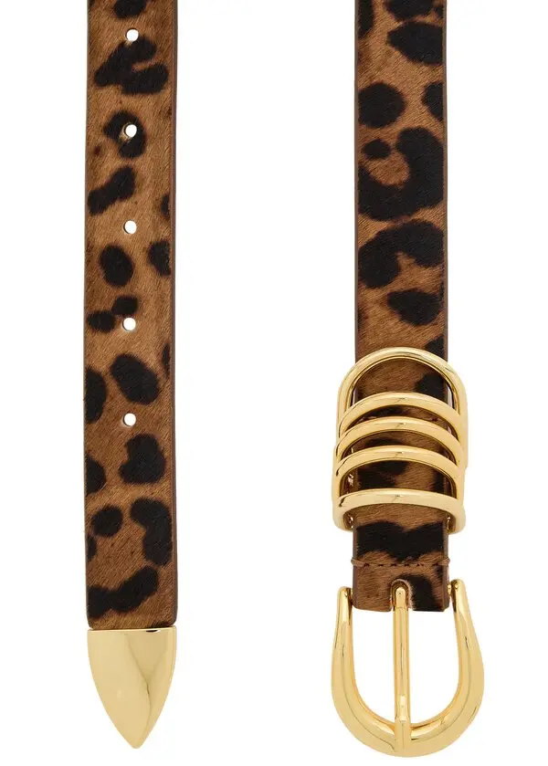 DEHANCHE Calf-hair Belt - Leopard