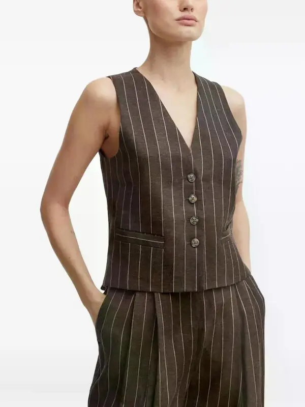 Day Birger Et Mikkelsen Pinstripe Patterned Vest - Brown