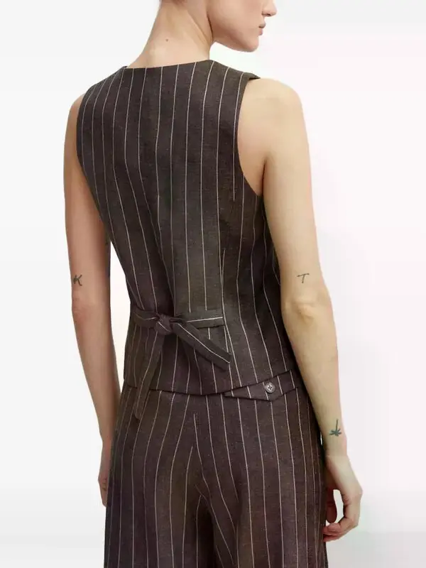 Day Birger Et Mikkelsen Pinstripe Patterned Vest - Brown