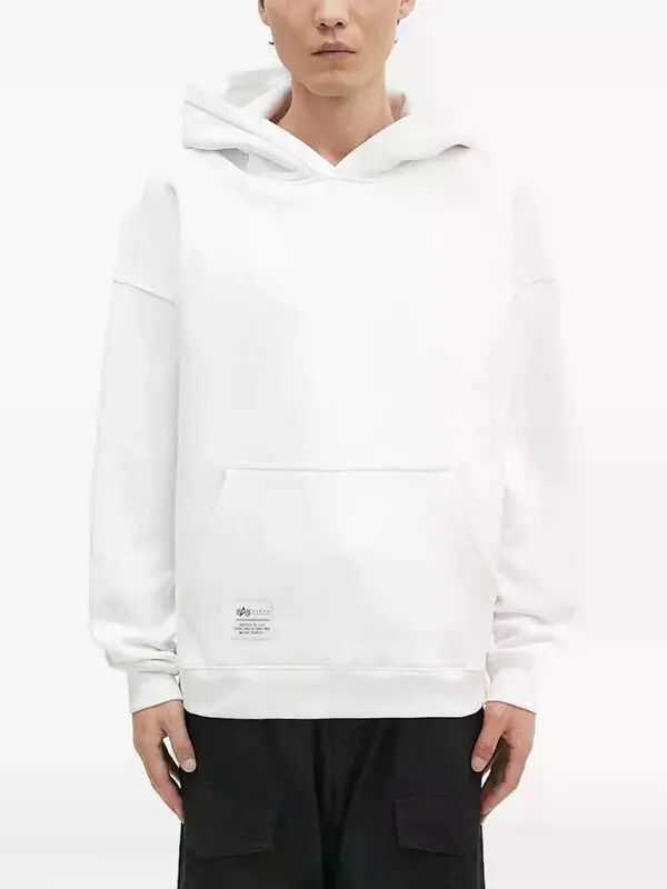 Alpha Industries Logo Hooded Sweatshirt - White
