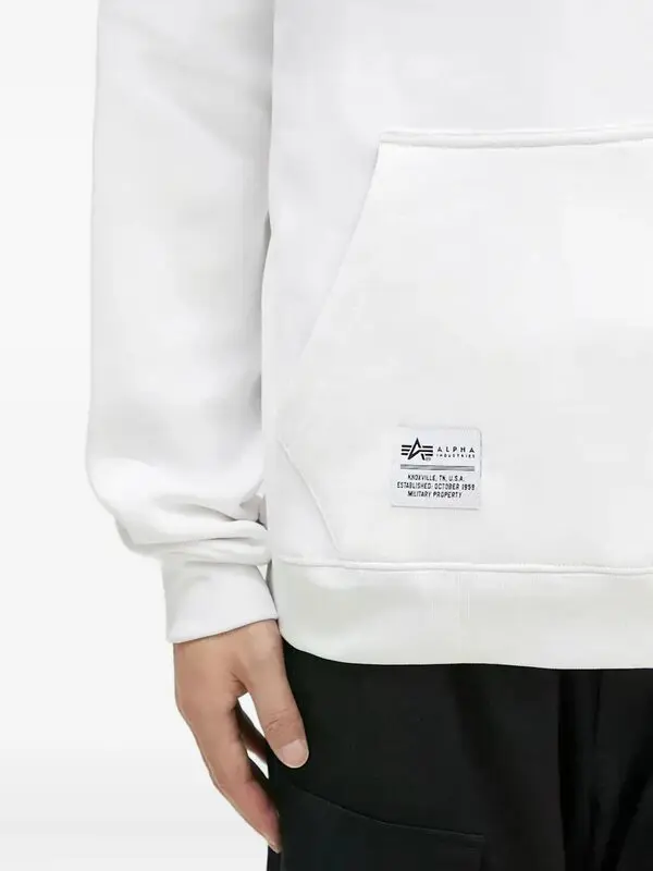 Alpha Industries Logo Hooded Sweatshirt - White