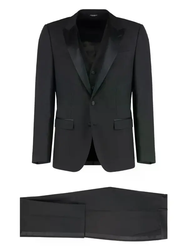 Dolce & Gabbana Satin-lapels Three-pieces Suit - Black