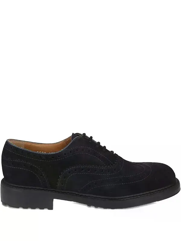 DOUCAL'S Perforated Suede Derby Shoes
