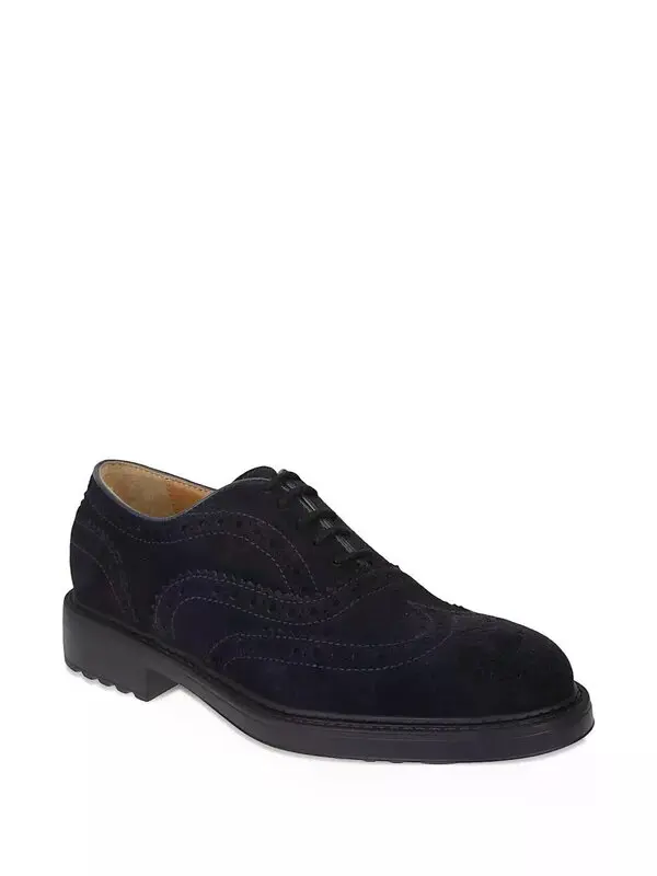 DOUCAL'S Perforated Suede Derby Shoes