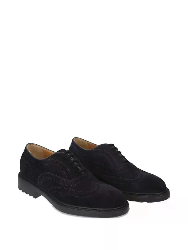 DOUCAL'S Perforated Suede Derby Shoes