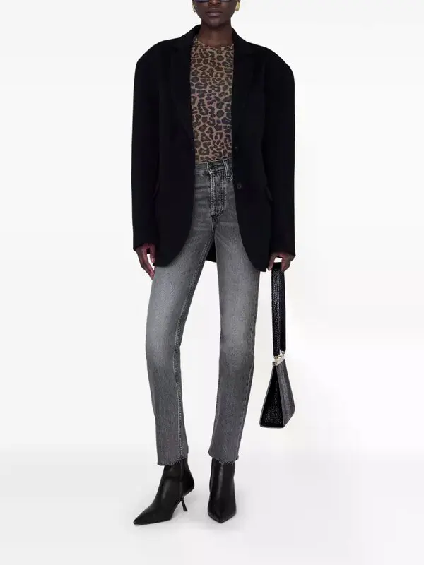 ANINE BING Long-sleeve Leopard-print T-shirt - Brown