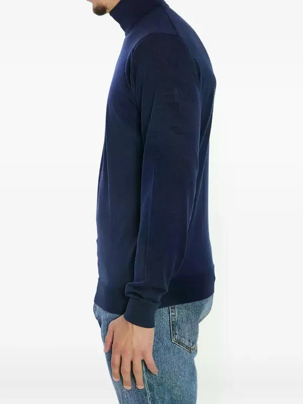 John Smedley Cherwell Ribbed Turtleneck Sweater - Blue