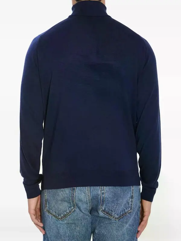 John Smedley Cherwell Ribbed Turtleneck Sweater - Blue