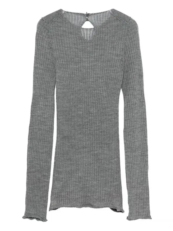 3311 Ribbed Cut-out Knitted Top