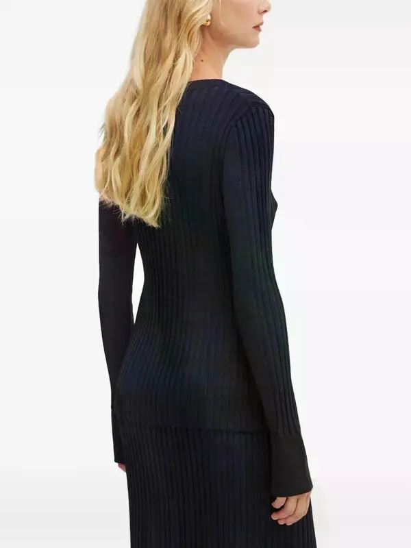 BOSS Ribbed Knit Long-sleeve Top