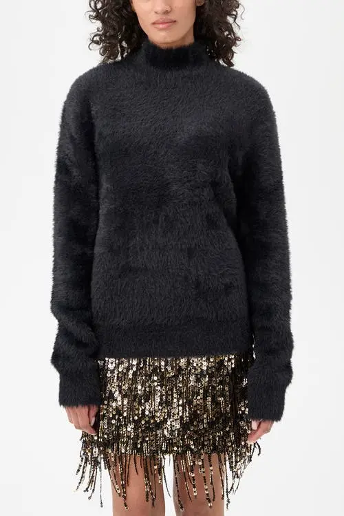Trina Turk Fuzzy Turtleneck Pullover