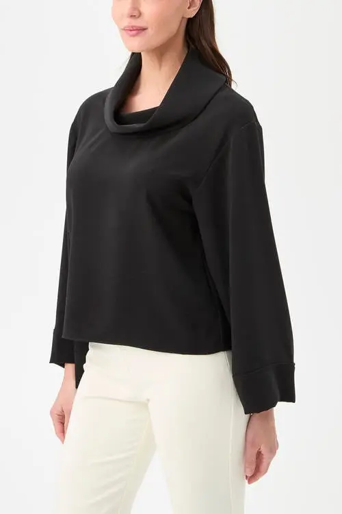 Trina Turk Staged Folded Neckline Top - Black